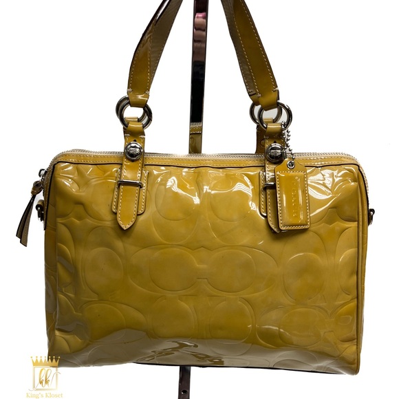 Coach | Bags | Coach Yellow Patent Leather Handbag | Poshmark